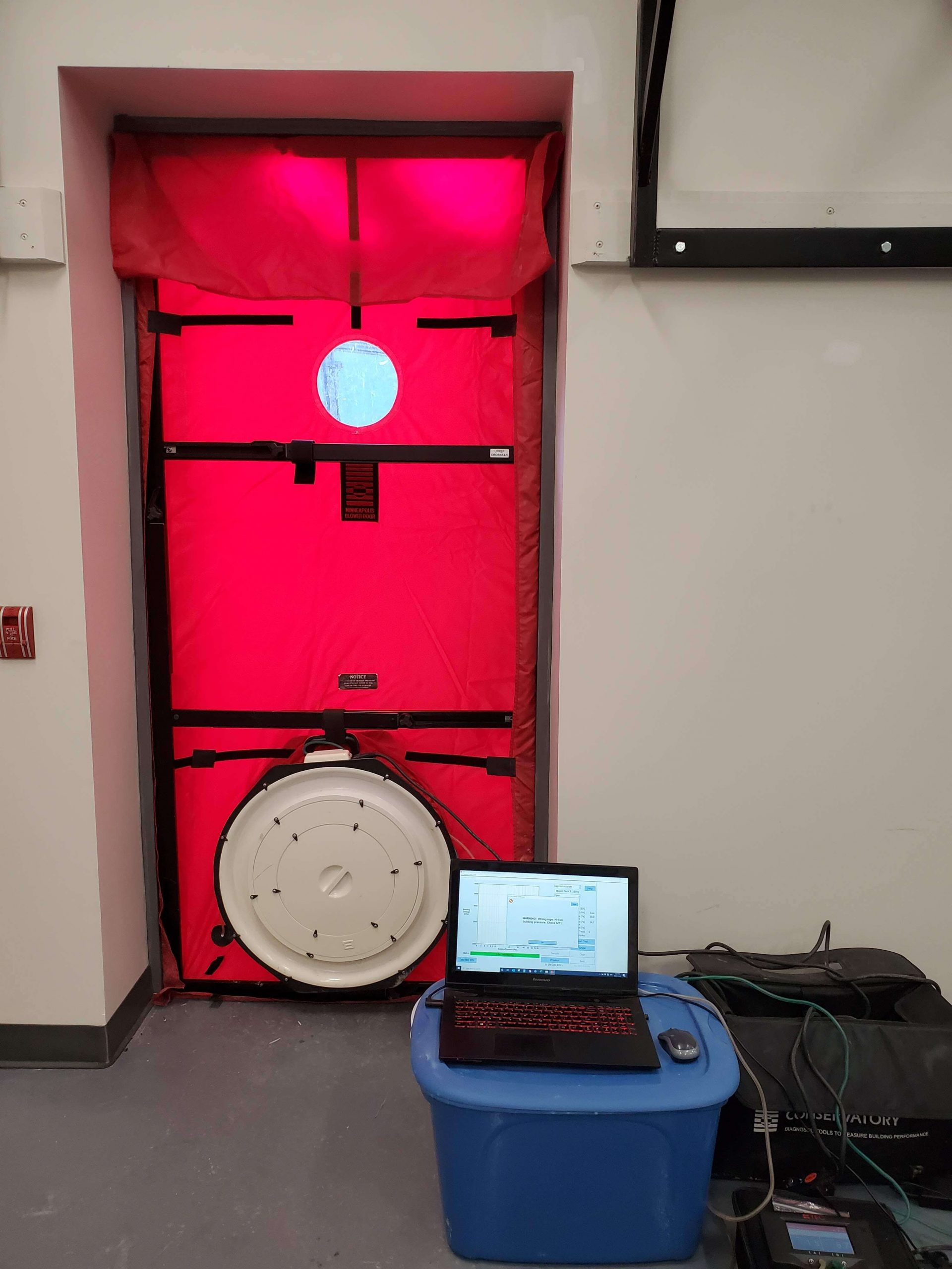 Air Tightness at Trent Forensics Zero Carbon building - Endeavour Centre